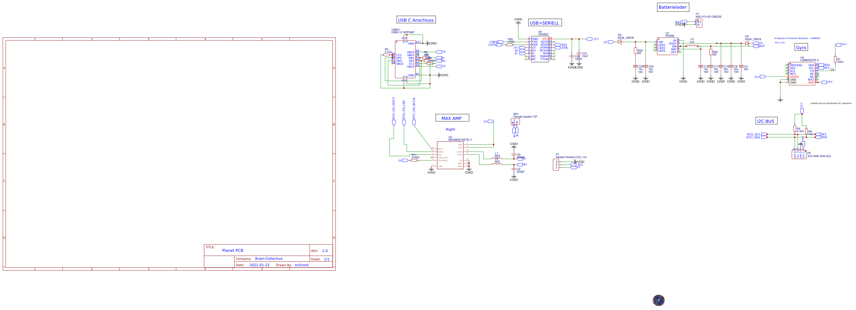 Planet PCB(v1.8) ESP32 USB-C Audio Gyro Battery - Platform for creating ...