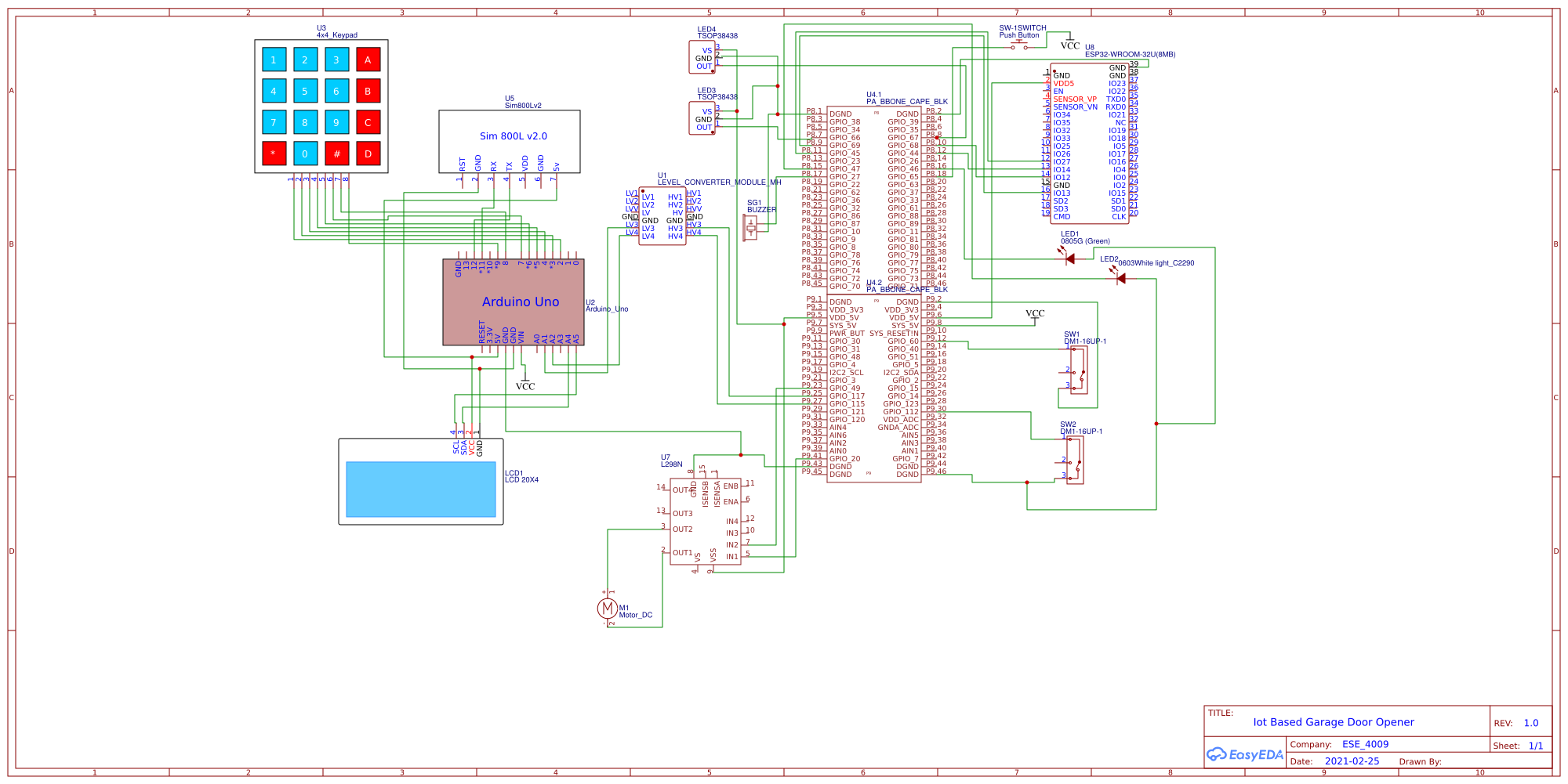 IoT based Garage Door Opener - EasyEDA open source hardware lab