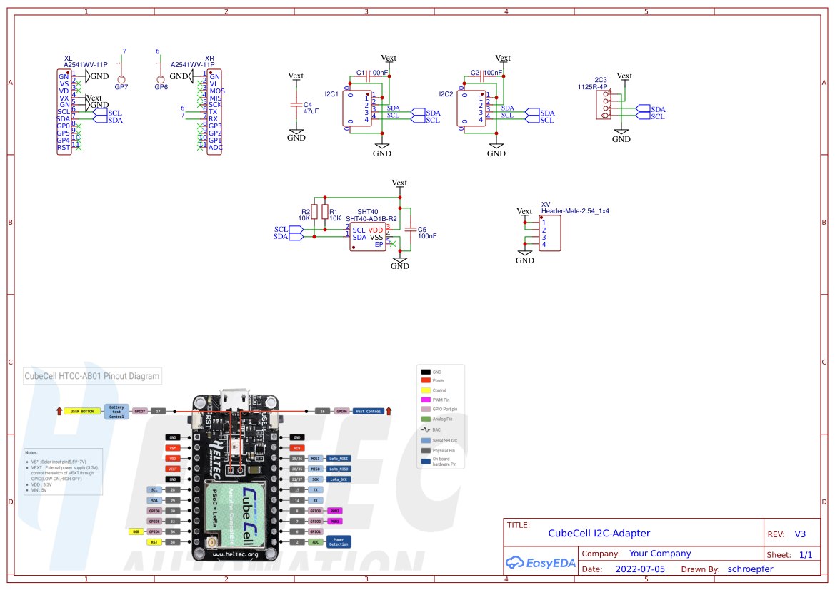CubeCell I2C-Adapter - EasyEDA open source hardware lab