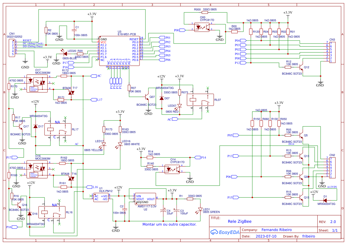 3 Rele ZegBee V2.3 - OSHWLab