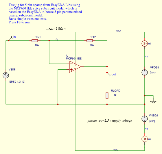 The EasyEDA 5 pin parameterised opamp model - EasyEDA open source hardware lab