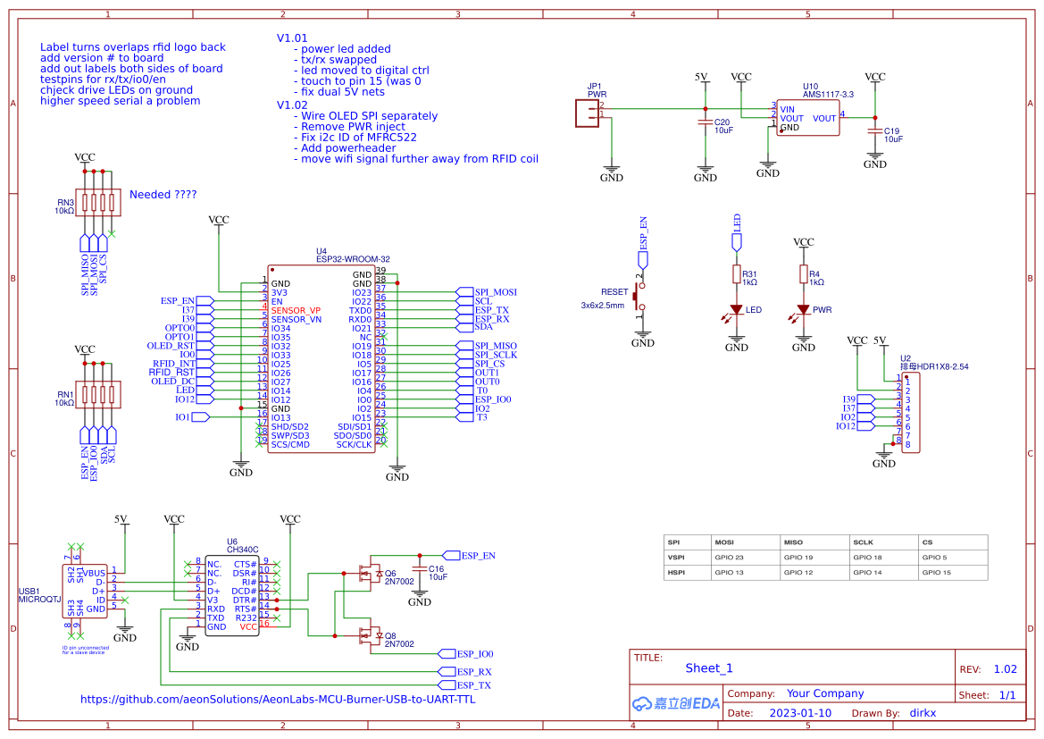 ESP32-OLED-RFID - EasyEDA open source hardware lab