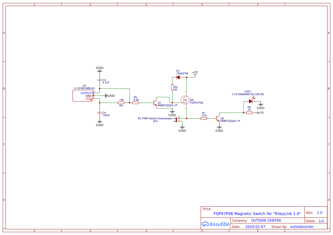 Hall Effect Magnetic Switch for RileyLink using P-Channel MOSFET ...