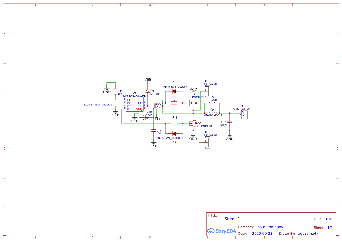 Class D Amp v2 - EasyEDA open source hardware lab