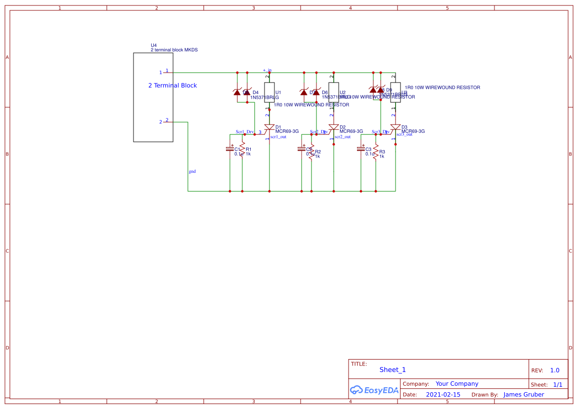 SCR crowbar - EasyEDA open source hardware lab