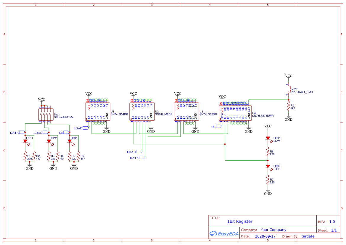 1bitRegister - EasyEDA open source hardware lab