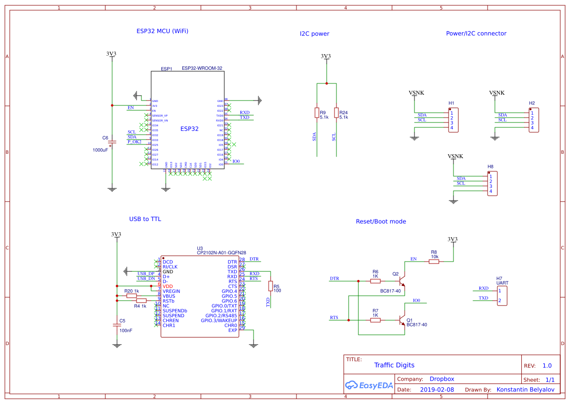 TrafficDigits - EasyEDA open source hardware lab