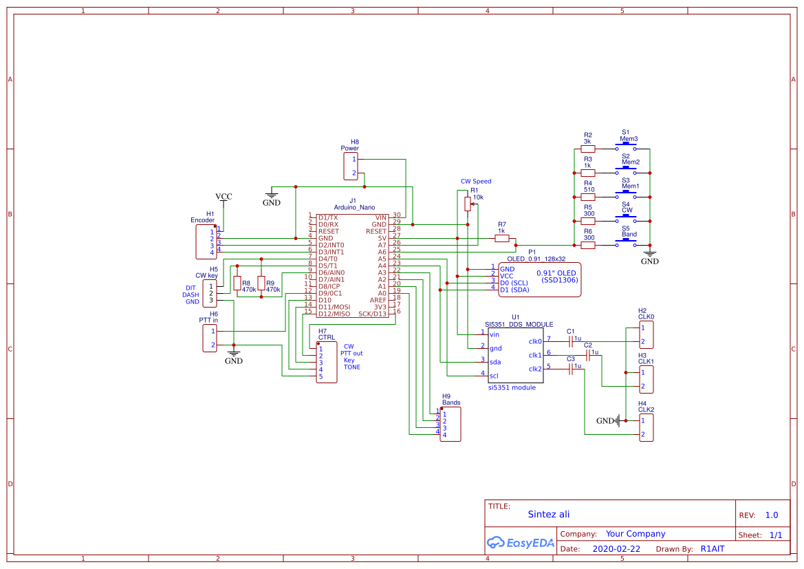 Sintez Arduino Nano + modules - EasyEDA open source hardware lab