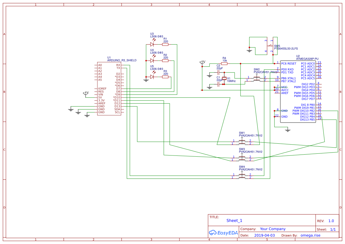 Bootloader burning shield/Programmer for ATmega 328p - OSHWLab