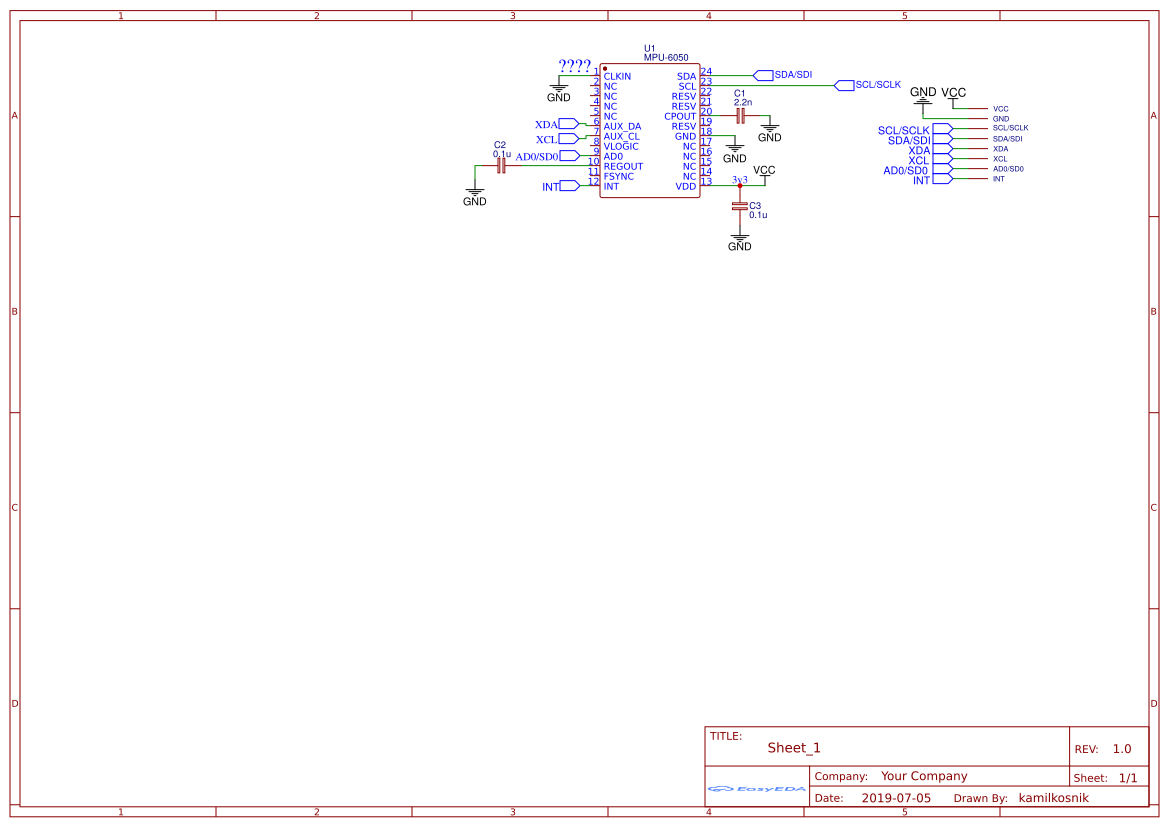 DlugopisKTO MPU6050 - EasyEDA open source hardware lab