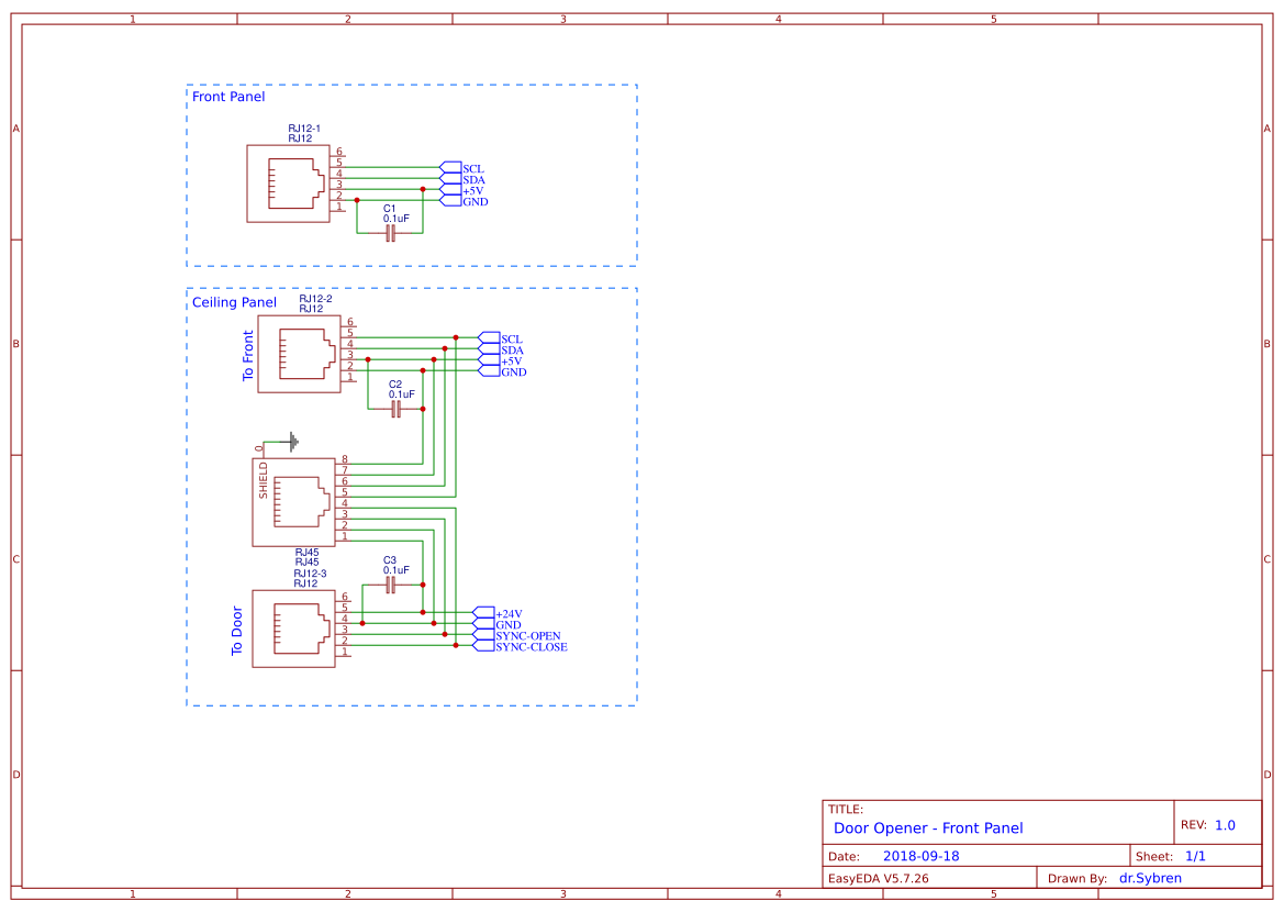 Door Opener - Front and Ceiling panels - EasyEDA open source hardware lab
