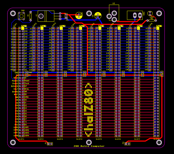 halZ80 - RC2014 compatible Backplane 2x40 - EasyEDA open source hardware lab