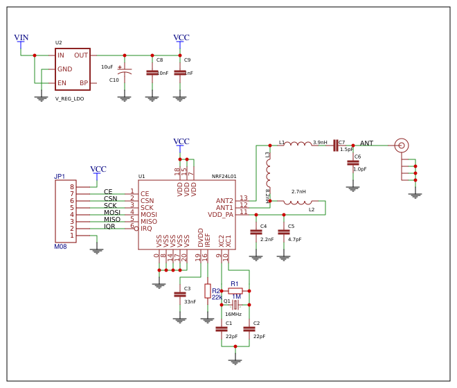 SparkFun Transceiver Breakout - nRF24L01+ (RP-SMA) copy - OSHWLab