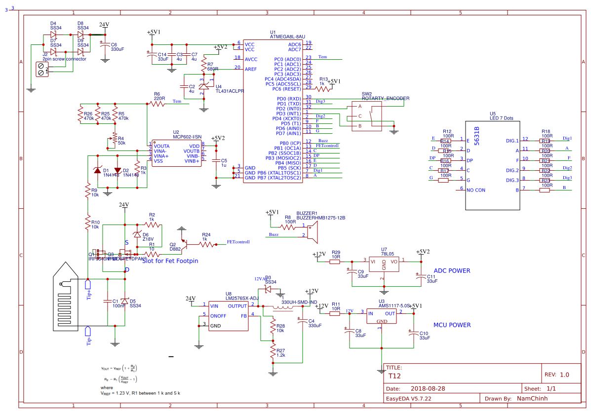 T12 with Atmega8 MCU - EasyEDA open source hardware lab