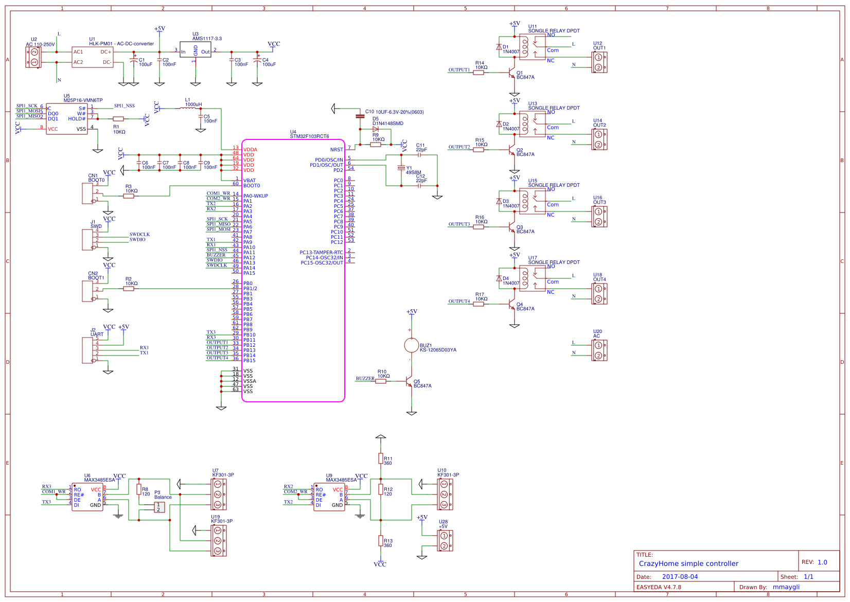 CrazyHome 4 channel dimmer - Platform for creating and sharing projects - OSHWLab