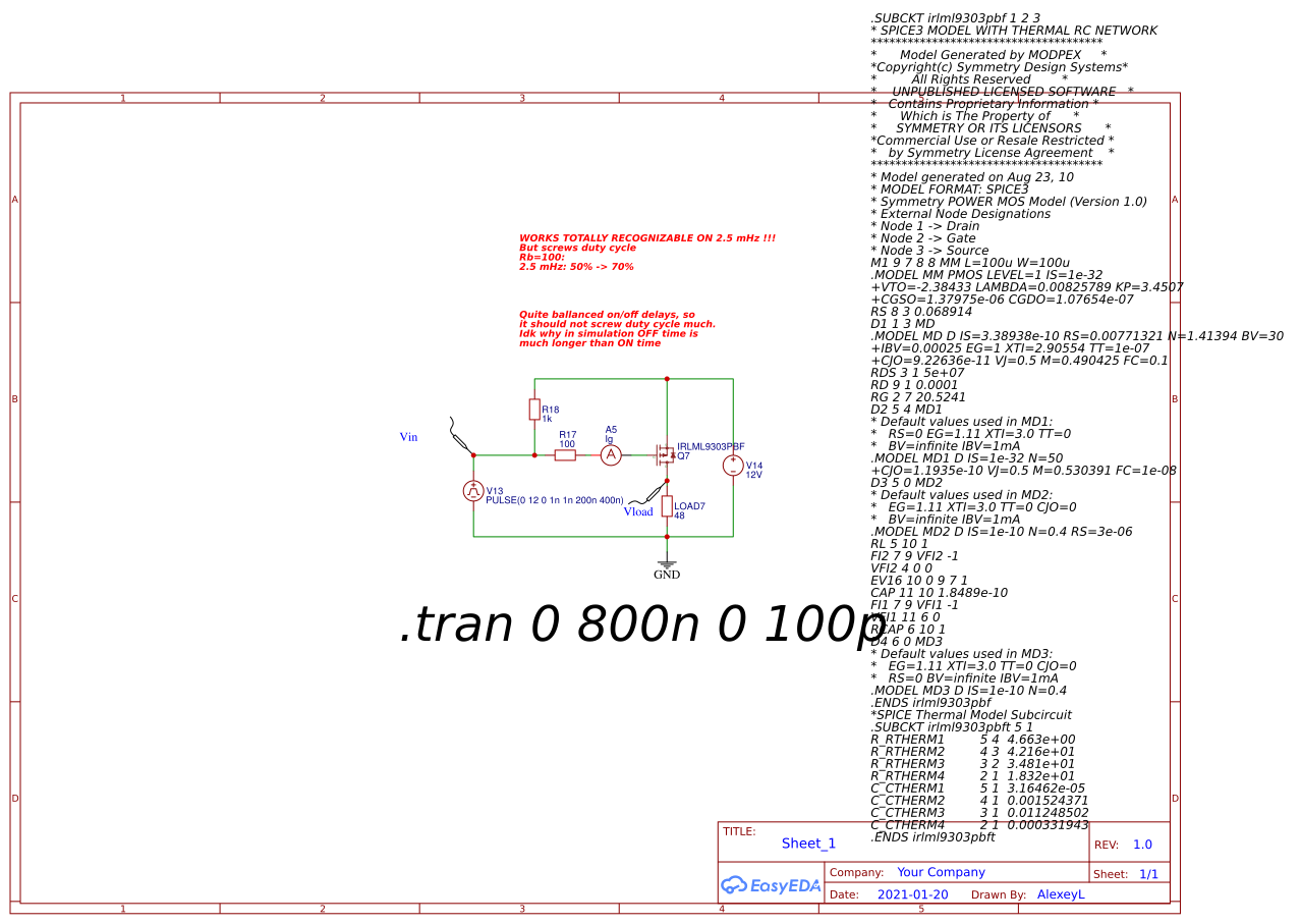 Mosfet key simulation - OSHWLab