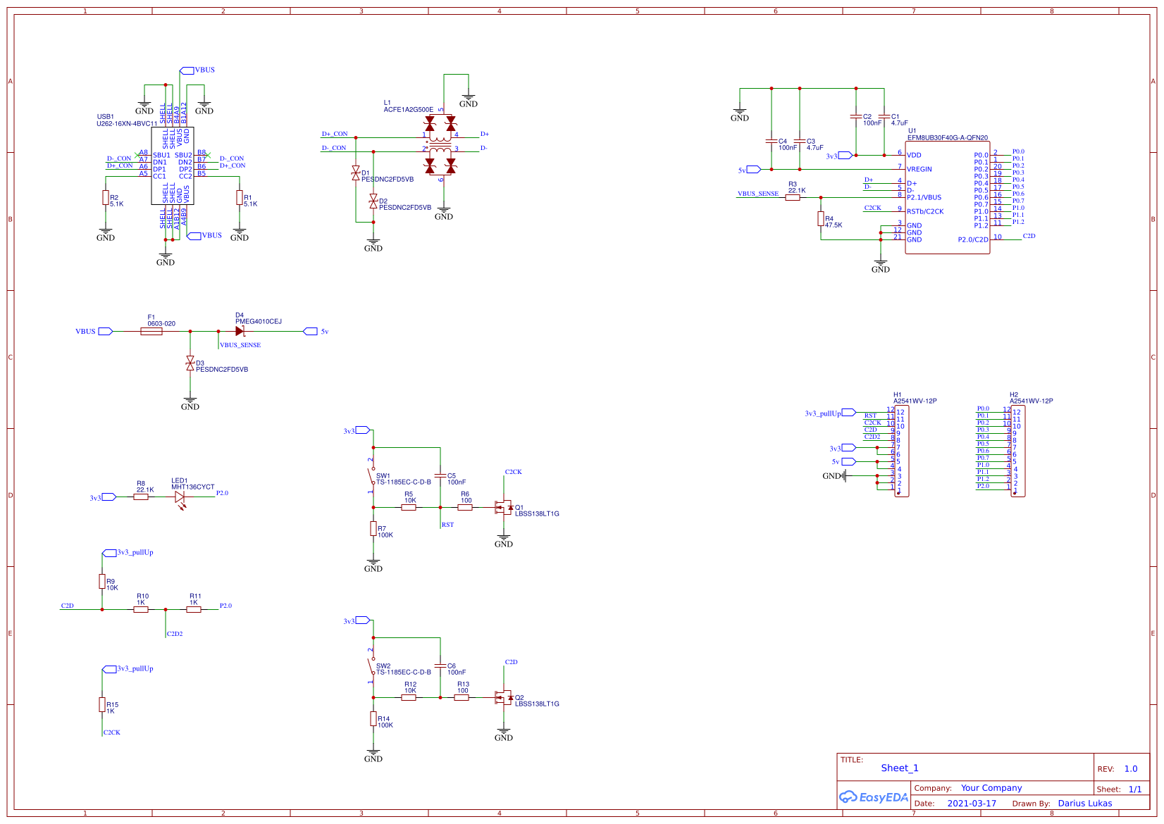 EFM8UB3 Dev Board - EasyEDA open source hardware lab