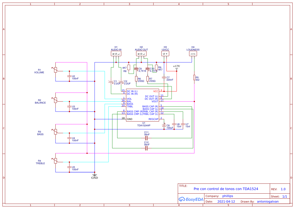 Pre tone control TDA1524 - OSHWLab