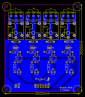 Módulo de 4 Relés - OSHWLab