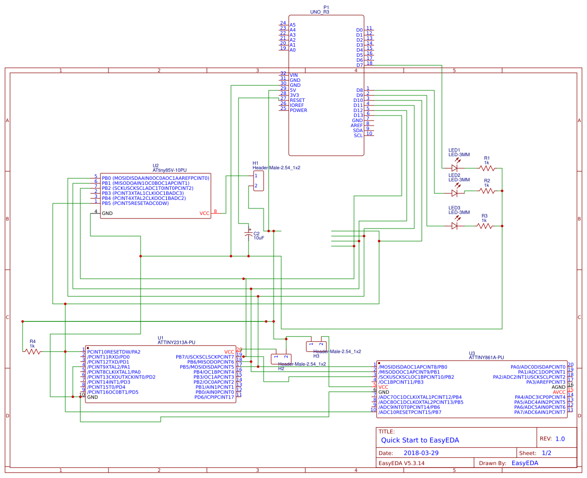 programador attiny - OSHWLab
