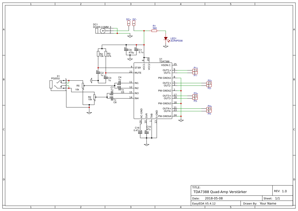TDA7388 12V Audioverstärker - EasyEDA open source hardware lab