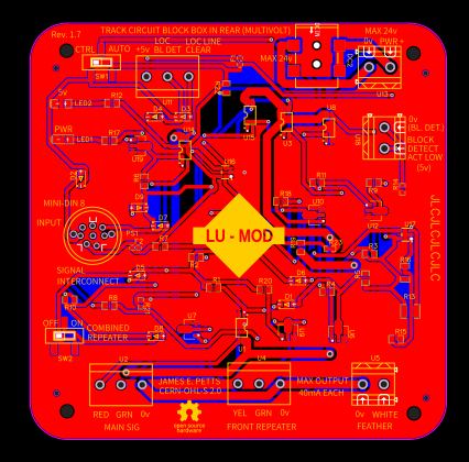 LU-MOD track circuit block box in rear multivolt - OSHWLab