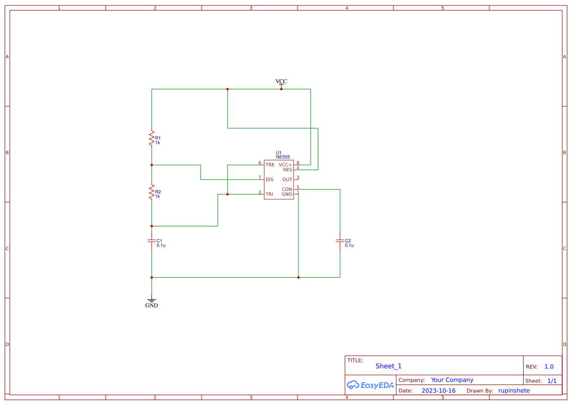 Dual LED flasher using IC 555 - EasyEDA open source hardware lab