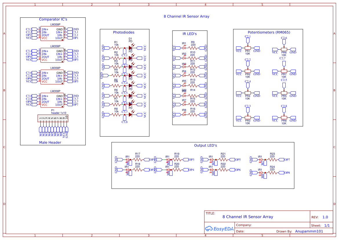 DIY IR Sensor Array New - EasyEDA open source hardware lab