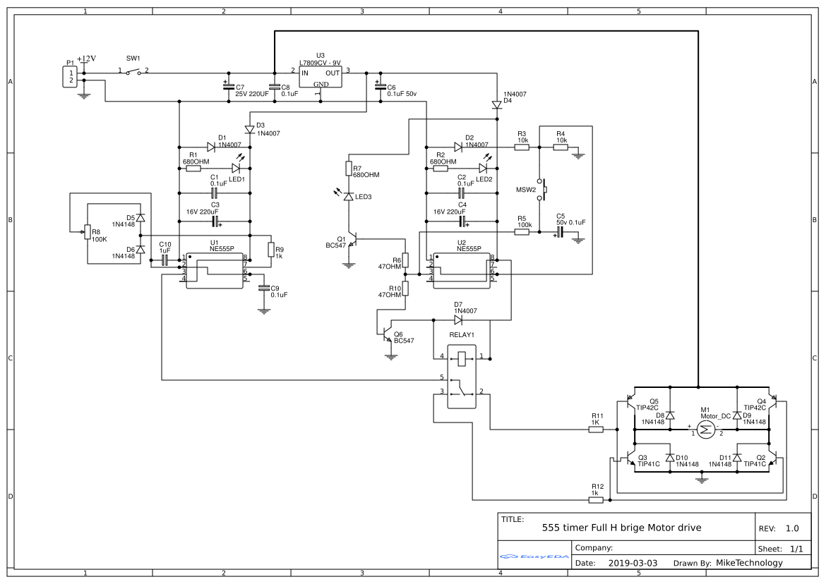 H Brige Motor 555 Timer Platform For Creating And Sharing Projects