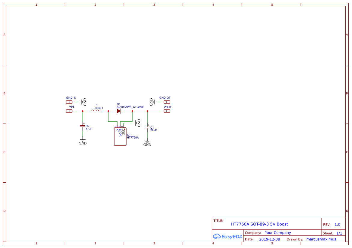 HT7750A 5V Boost - EasyEDA open source hardware lab