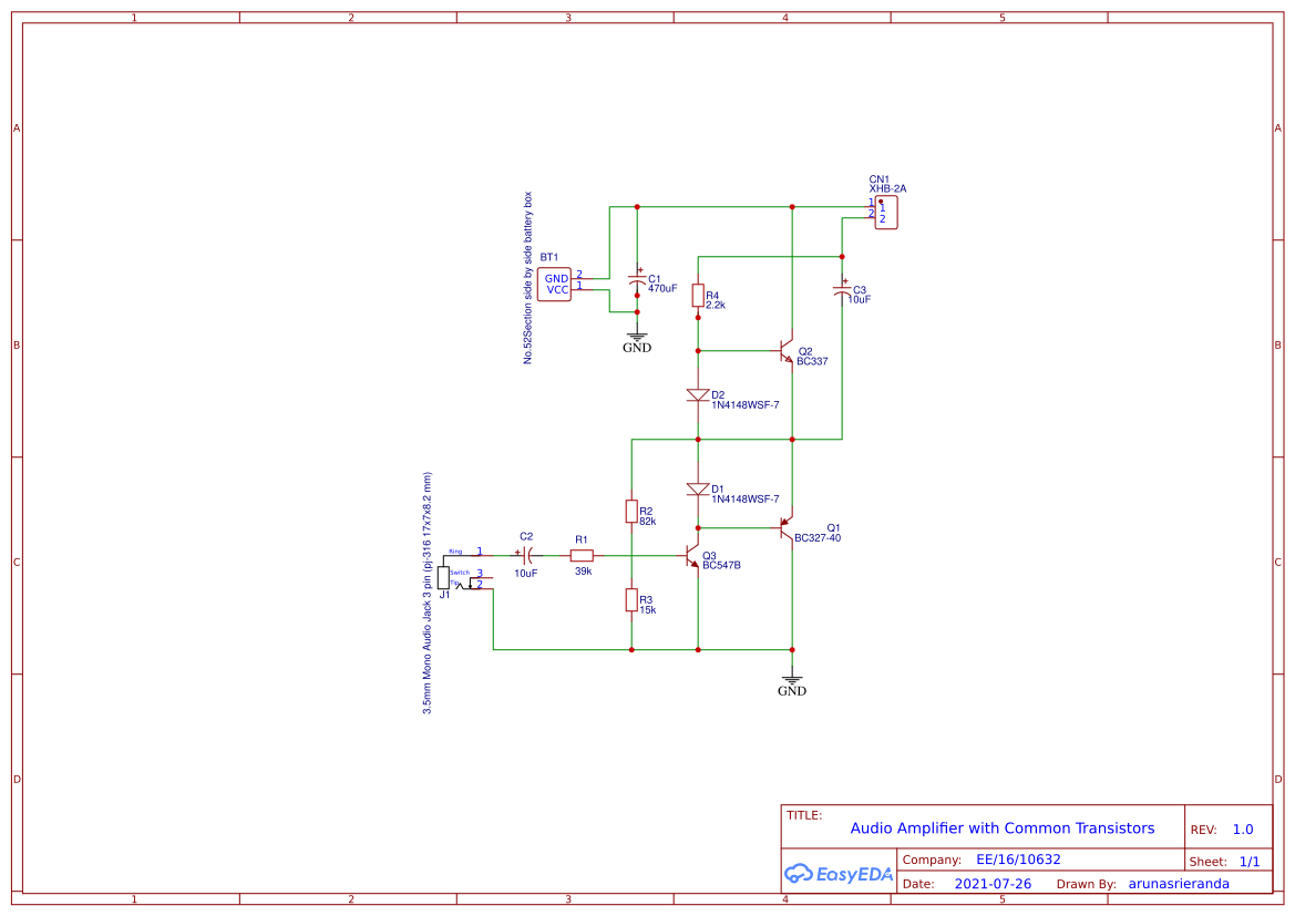 EE/16/10632 - Audio Amplifier - EasyEDA open source hardware lab
