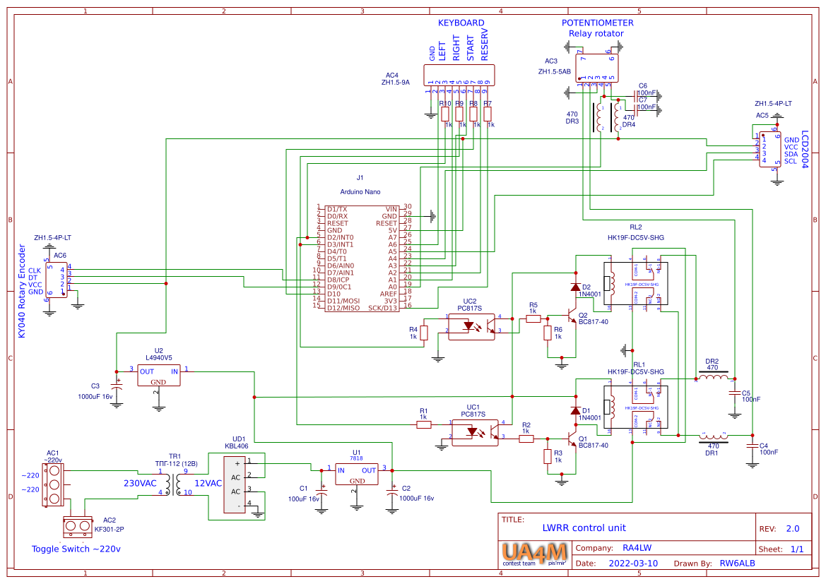 RA4LW LWRR control unit (ver 1.0) - EasyEDA open source hardware lab