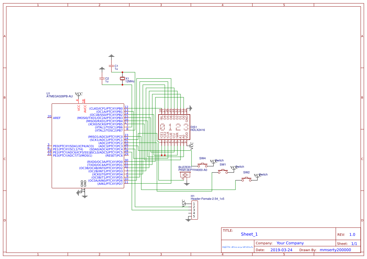 Clock on hdlg-2416 - EasyEDA open source hardware lab