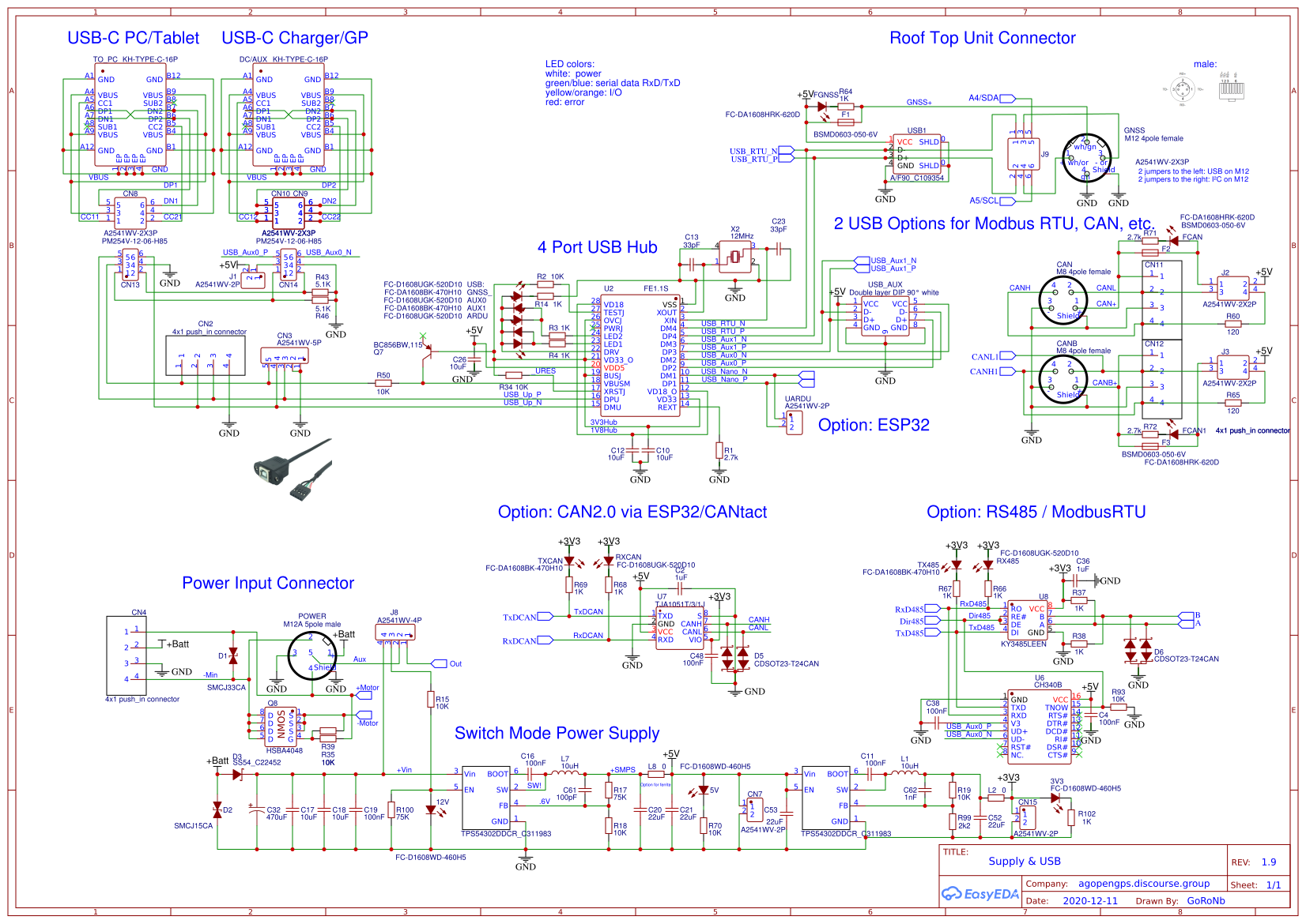 Central Unit for AgOpenGPS / Zentralbaugruppe AgOpenGPS - EasyEDA open source hardware lab