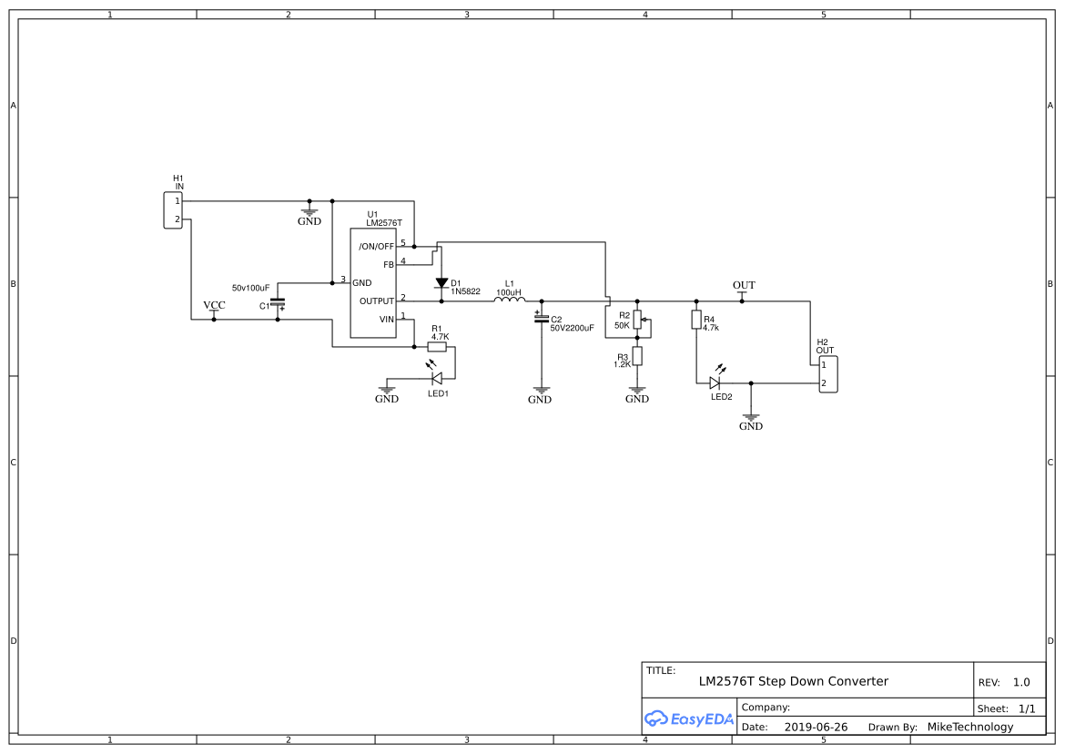 LM2576T step down converter - Platform for creating and sharing projects - OSHWLab
