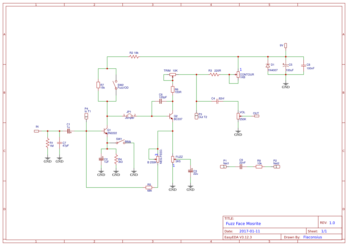 Mosrite Fuzz Face - EasyEDA open source hardware lab