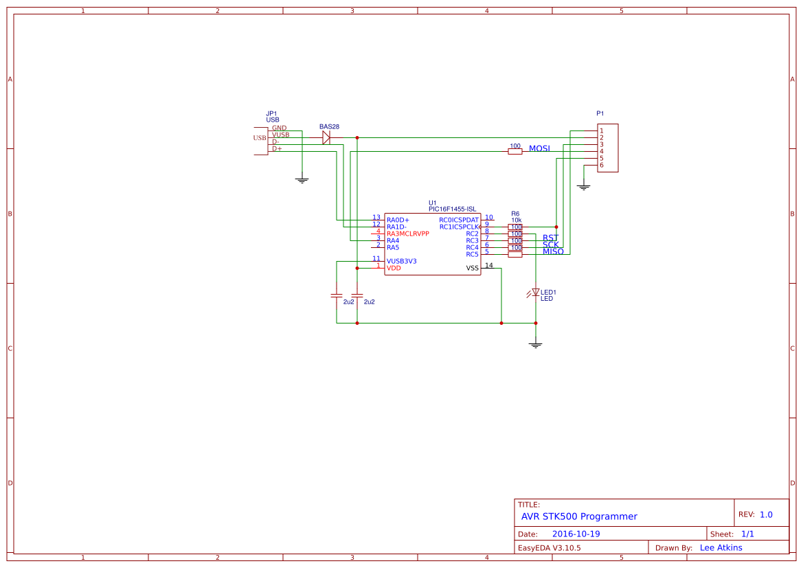 USB AVR ISP - OSHWLab