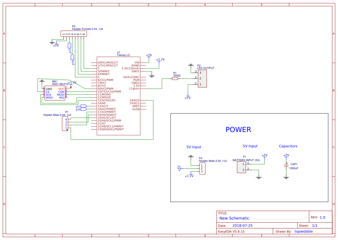 Teensy LC + nRF24 - OSHWLab