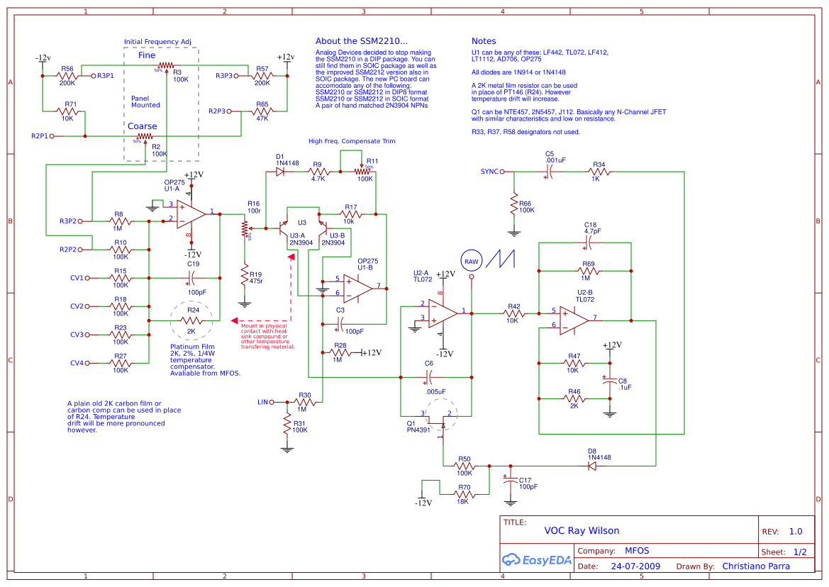 Voltage Controlled Oscillator Circuit - EasyEDA open source hardware lab
