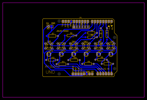 Arduino UNO outputs Shield Layout - OSHWLab