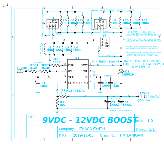 MC34063A 9V - 12V BOOST - EasyEDA open source hardware lab