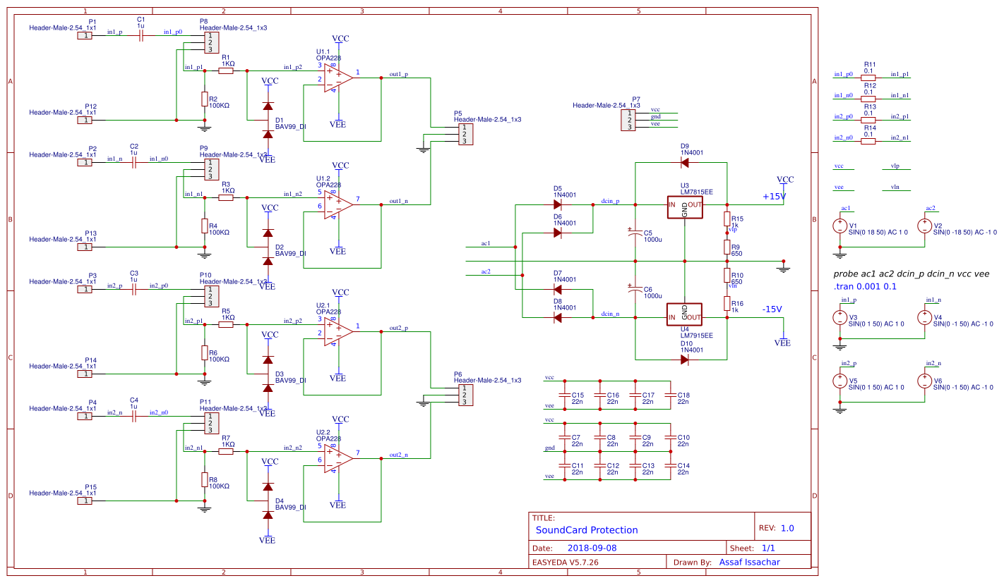 Soundcard Protection Circuit - OSHWLab