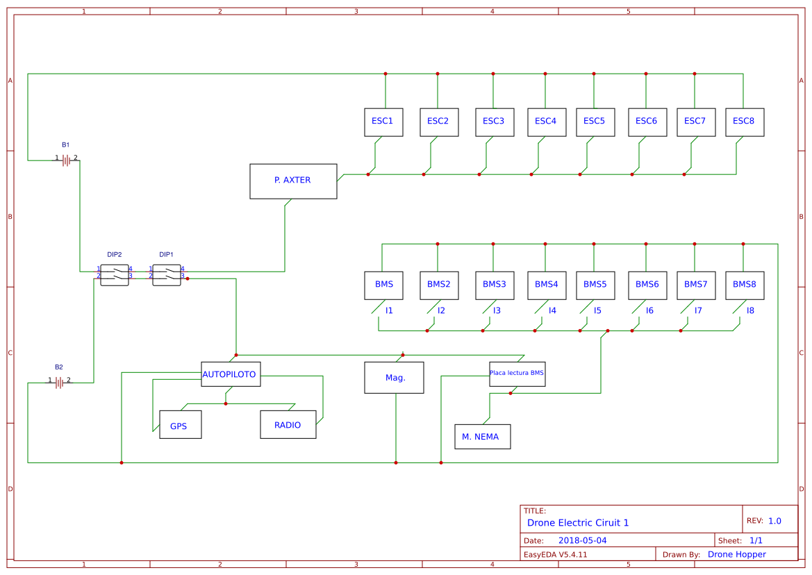 Dron electric circuit 1 - EasyEDA open source hardware lab