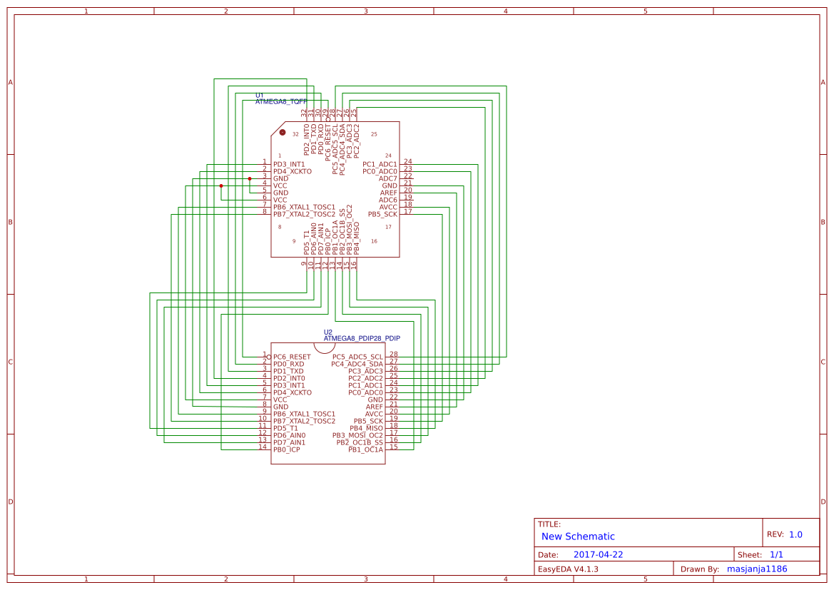 переходник atmega8 dip32 в dip28 - EasyEDA open source hardware lab