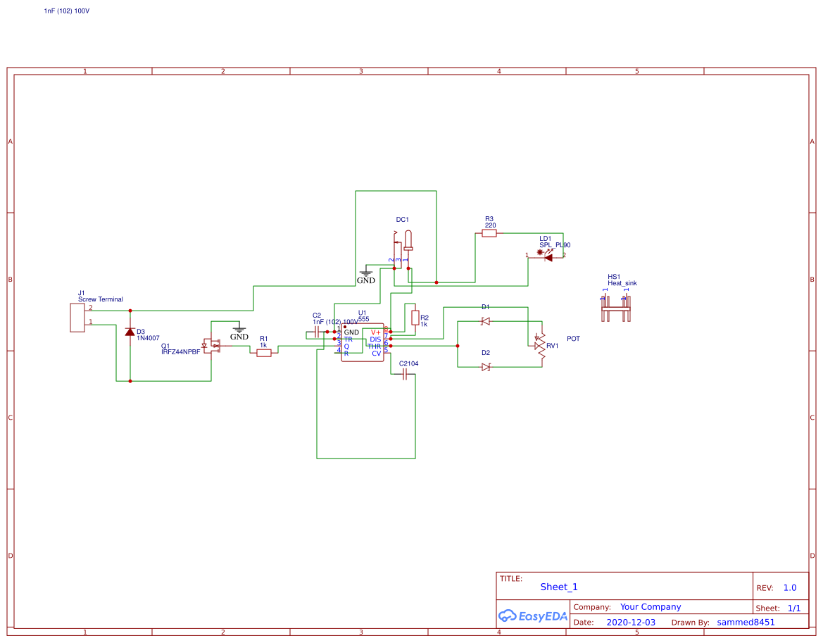 PWM USING 555 (SINGLE LAYERED ) - OSHWLab