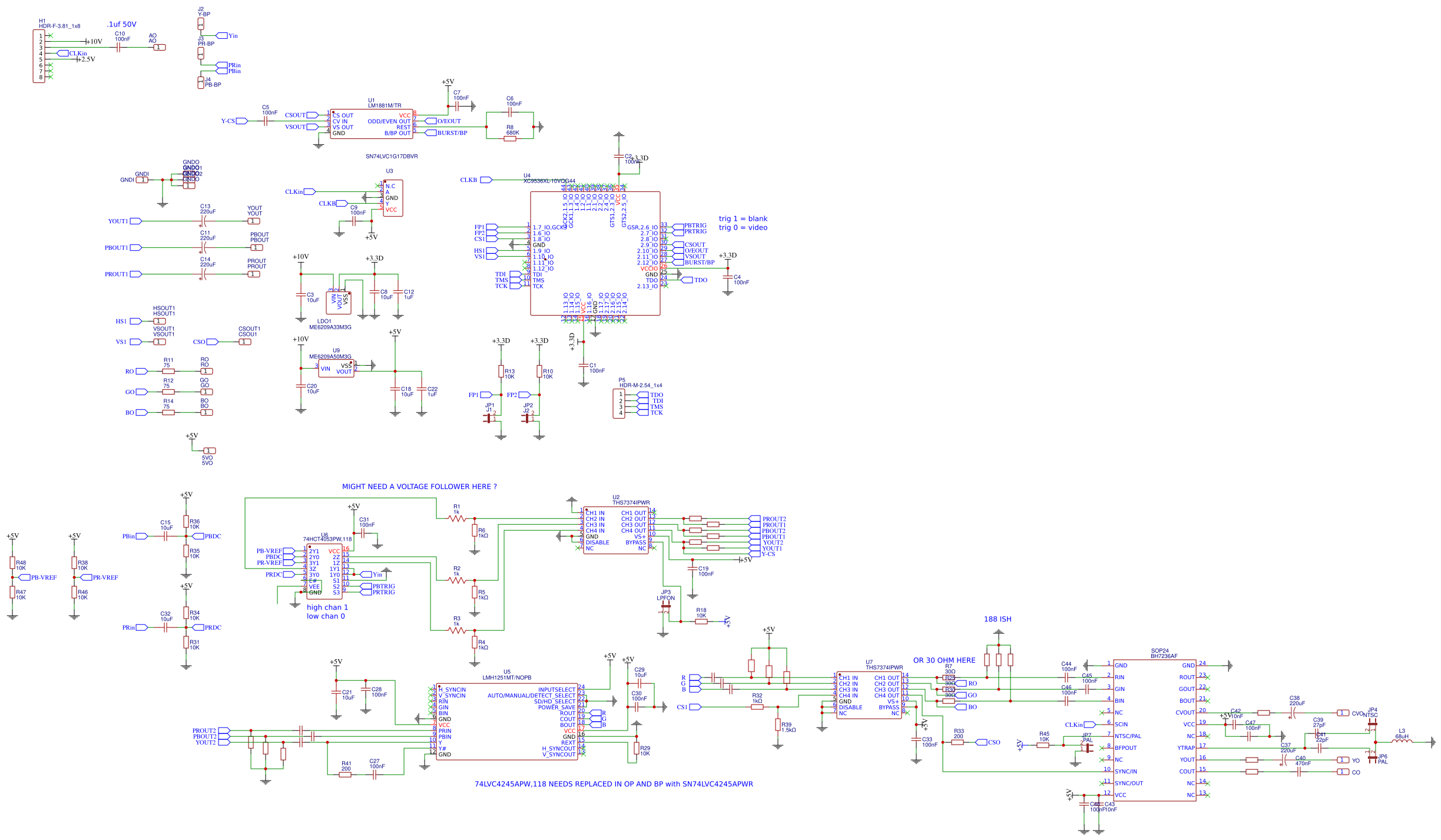 Bally/Coleco YPbPr to RGB Non-Inverting inputs - EasyEDA open source hardware lab