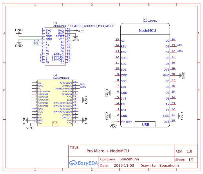 DIY WiFi Duck (Pro Micro + NodeMCU) - OSHWLab