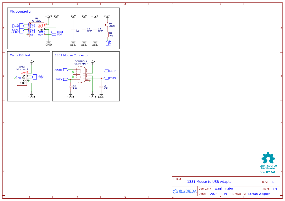 C64 1351 Mouse to USB Converter - OSHWLab