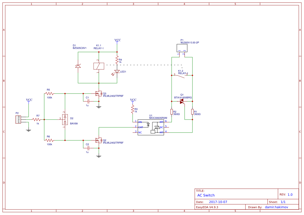 AC switch - Platform for creating and sharing projects - OSHWLab