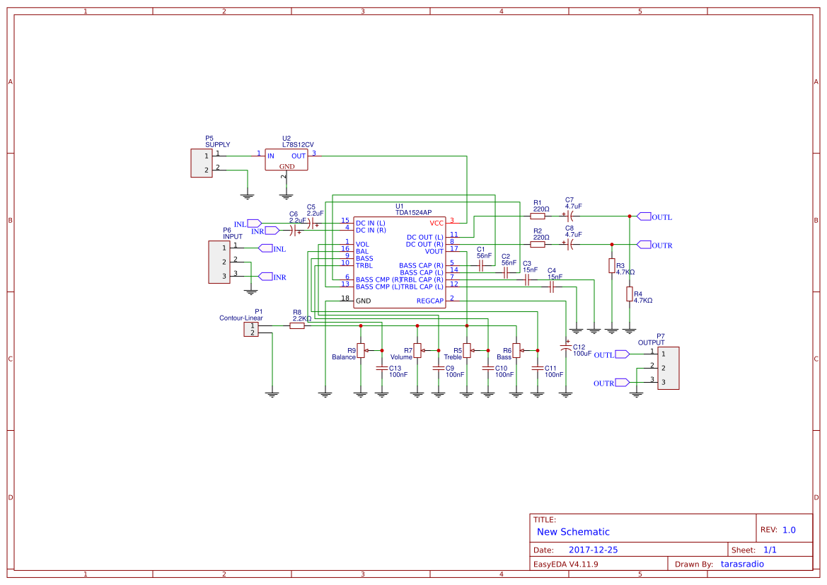 TDA1524A_Tone_Volume_Control - OSHWLab